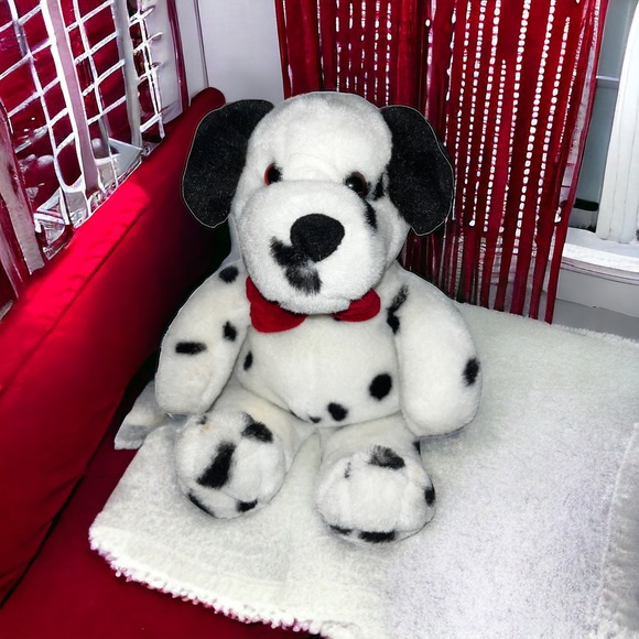 Toys | Dalmation Puppy Dog Plush Stuffed Commonwealth Black White Red ...